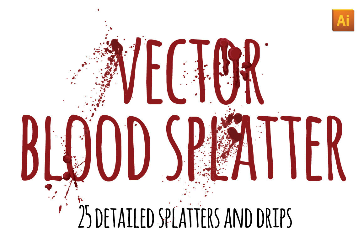 Vector Detailed Blood Splatter Set, a Texture Graphic by Transfuchsian