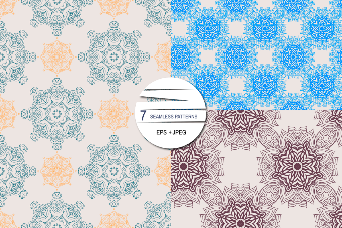 7 indian seamless patterns, a Pattern Graphic by TATIANA_GERICH