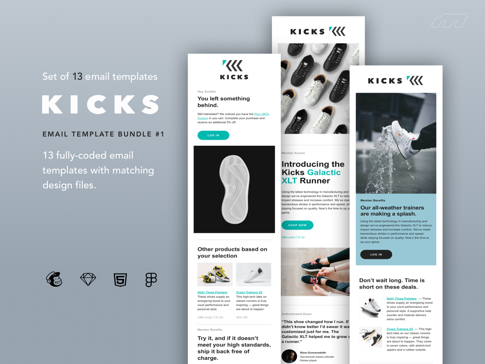 Kicks Email Template Bundle #1, an Email Template by McCaffery Design