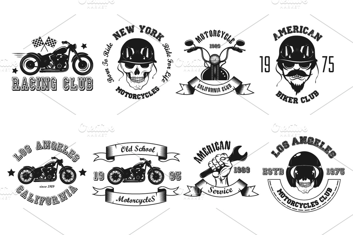 Motorcycles Club Bundle, an Education Illustration by Vector Market