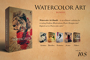 Watercolor Art Bundle, an Action Add-On by GothLab