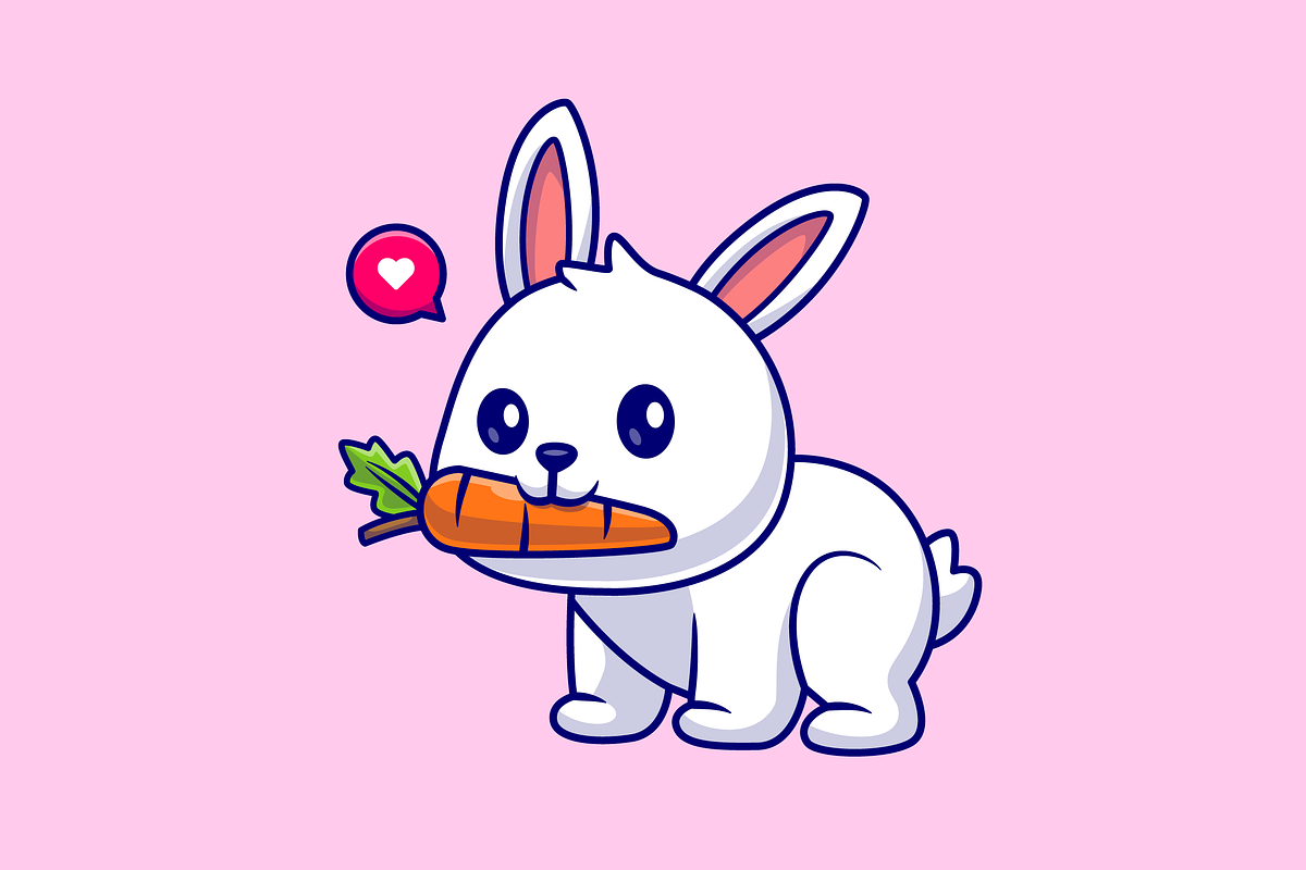 Cute Rabbit Bite Carrot Cartoon, an Animal Illustration by Catalyst Labs