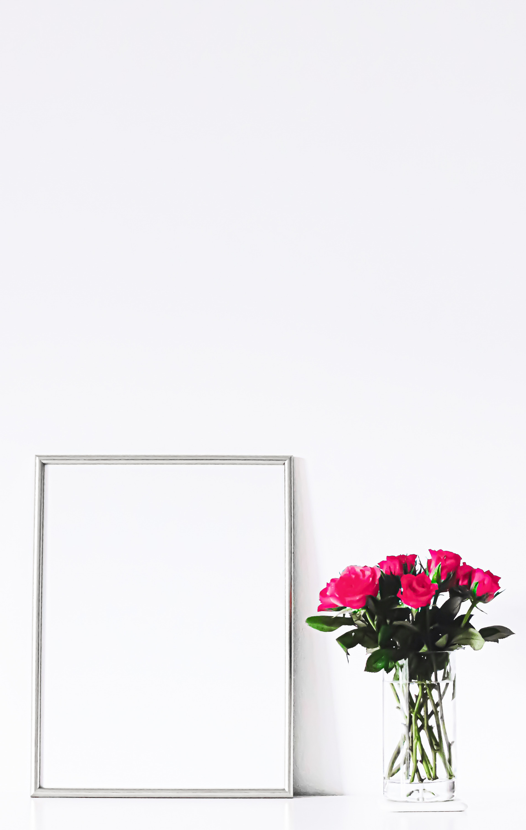 Silver frame on white furniture, luxury home decor and design fo, an ...