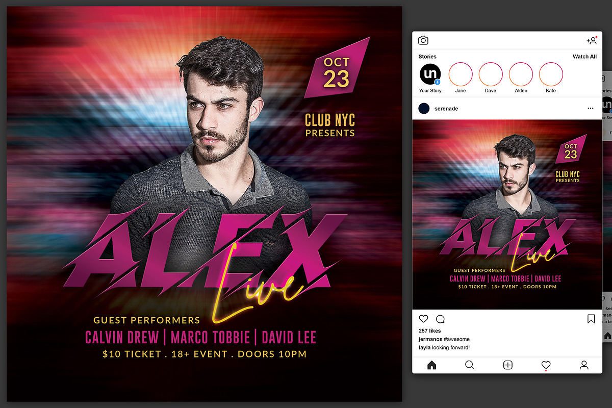 Live DJ Flyer, a Flyer Template by KiraYamato Design Studio