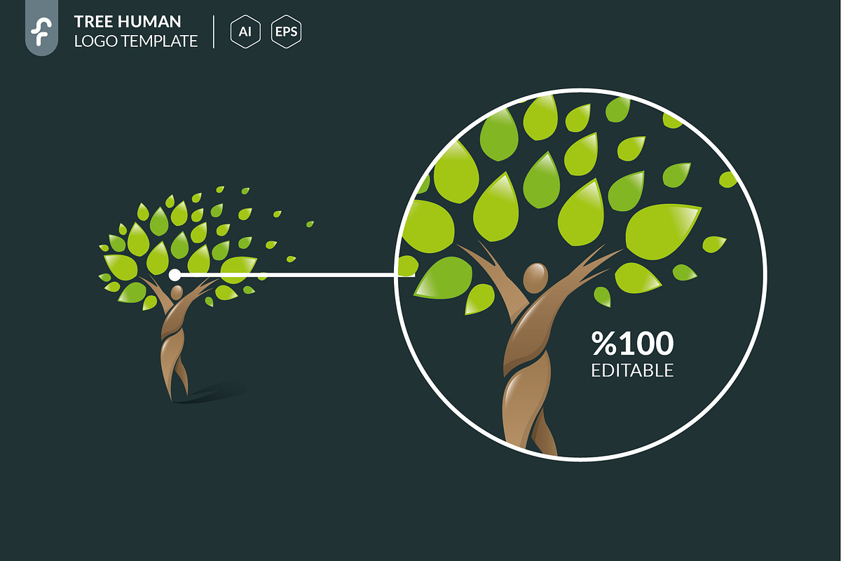 Tree Human Logo, a Branding & Logo Template by ft.studio