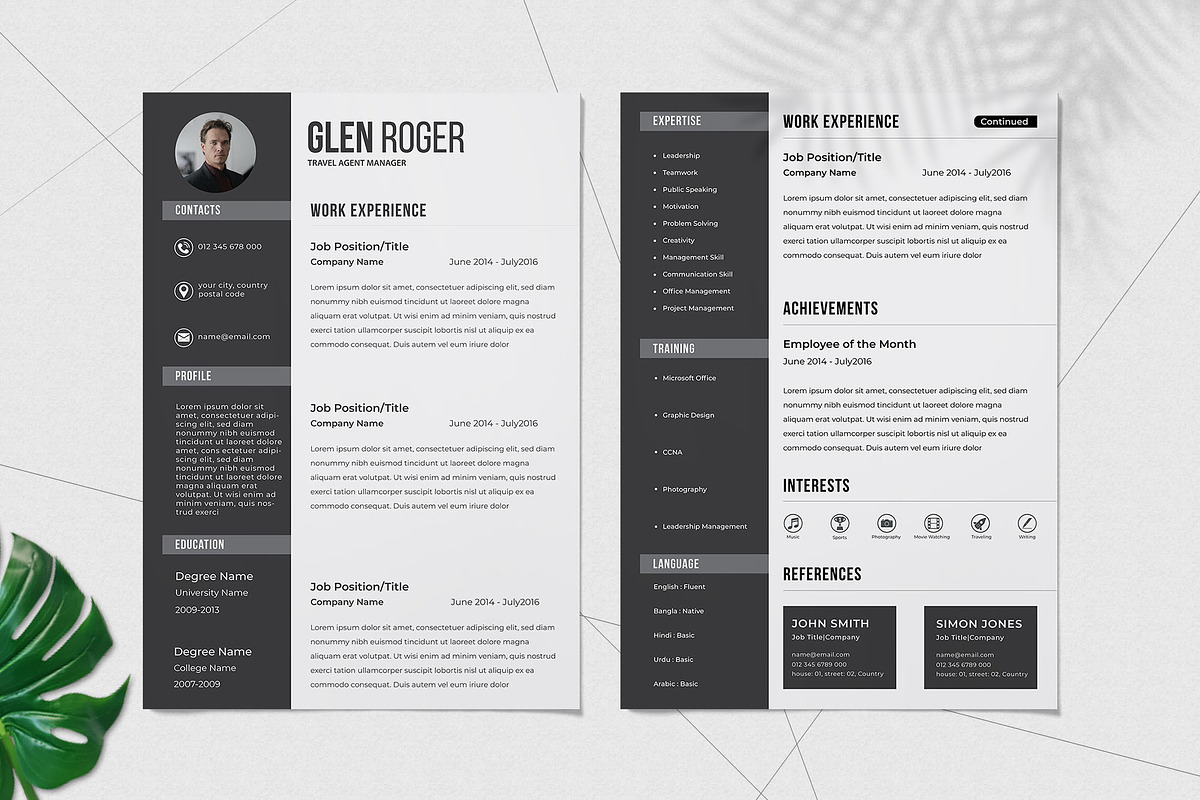 Clean Resume Design Template