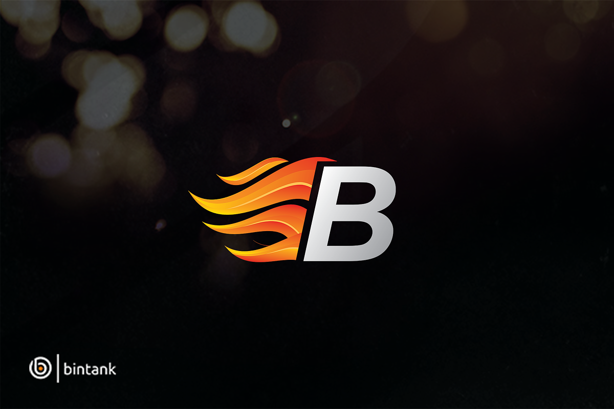 B Letter- B Fire Flame Logo, a Branding & Logo Template by Bintank Studio