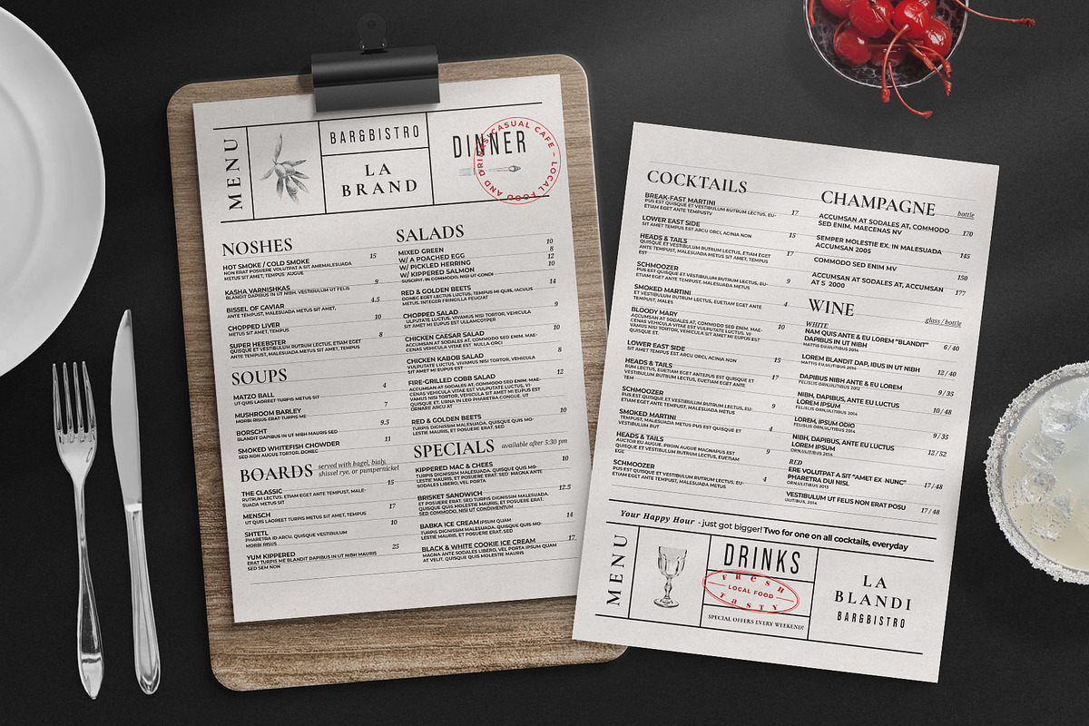 Contemporary Restaurant Menu, a Flyer Template by BrandPacks