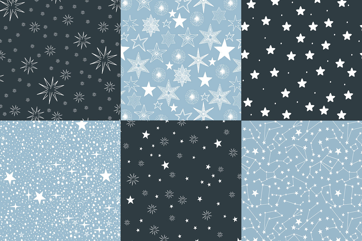 Night Sky Patterns, a Pattern Graphic by Anatartan Design
