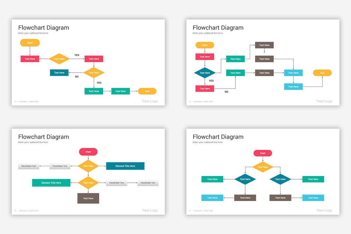 Flowchart PowerPoint Diagrams, a Presentation Template by SlideOne