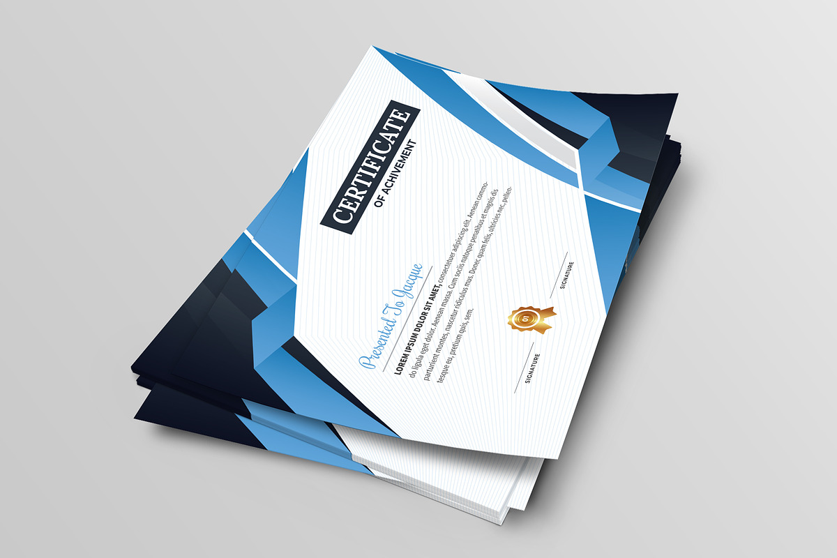 Modern Certificate Design, a Stationery Template by ZAAS