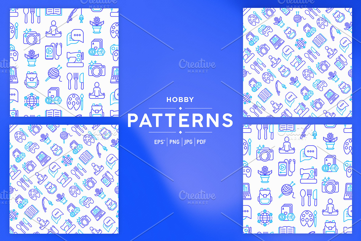 Hobby Patterns Collection, a Pattern Graphic by Alex Blogoodf