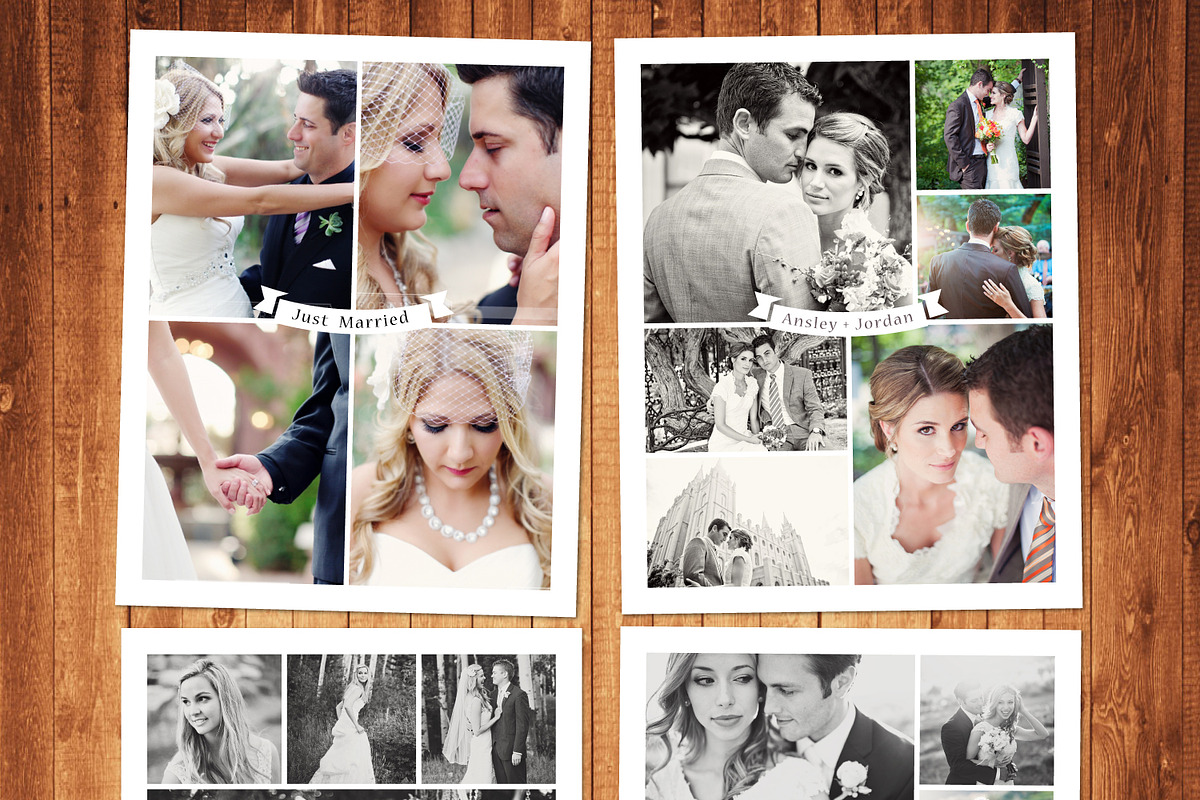 Wedding Templates Photo Collage Set, a Card Template by DonyDesigns