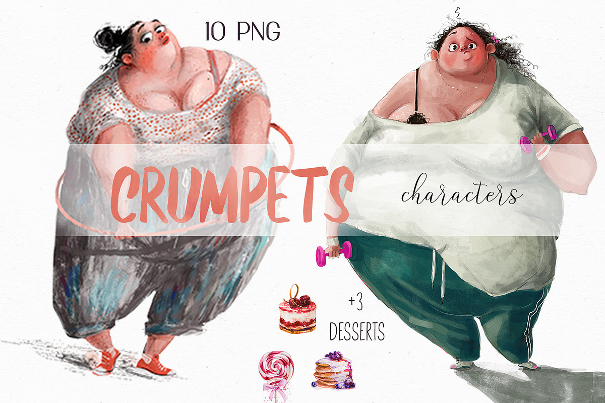 Crumpets Characters, a Food Illustration by Eve Farb
