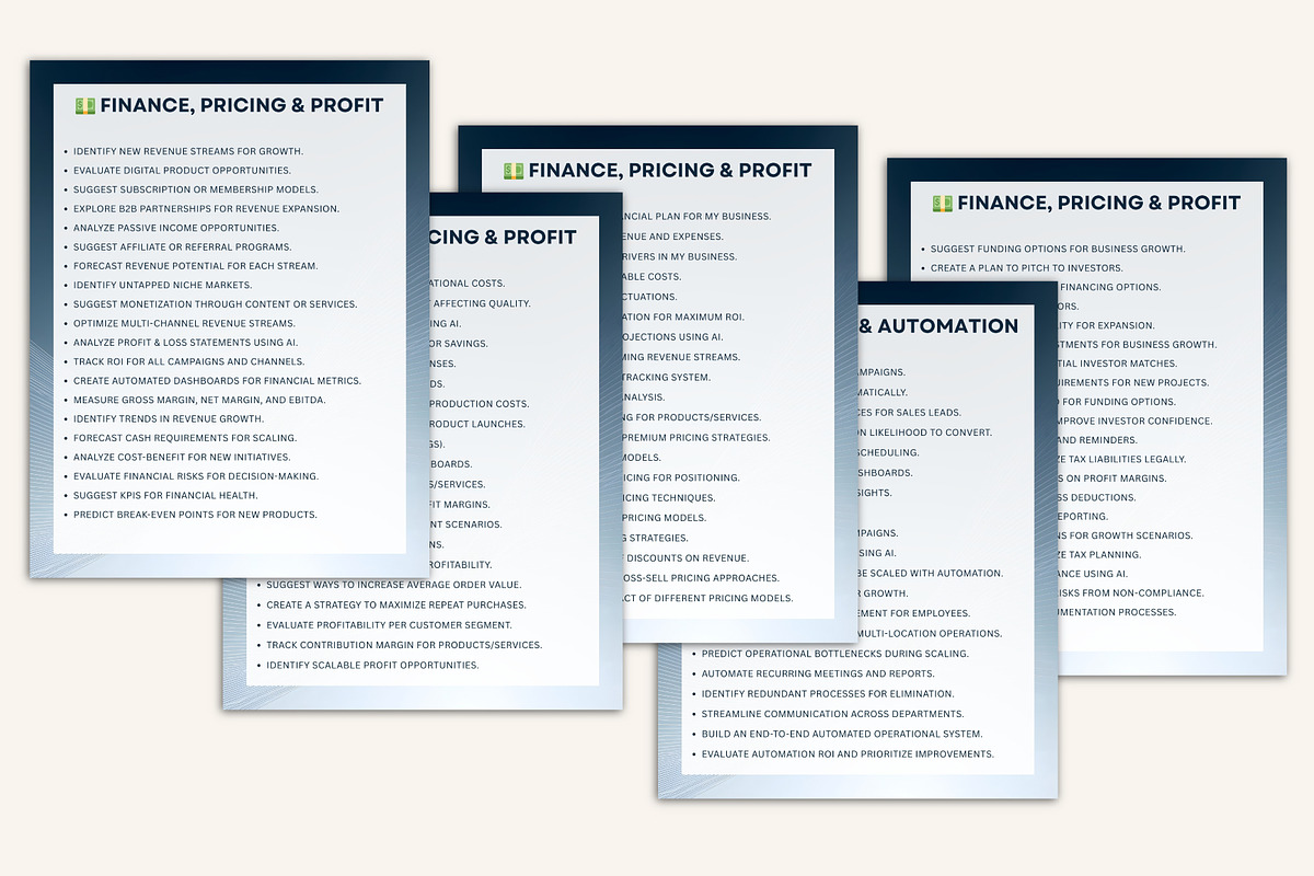 1000+ Business Growth Prompts, a Stationery Template by Designmela01