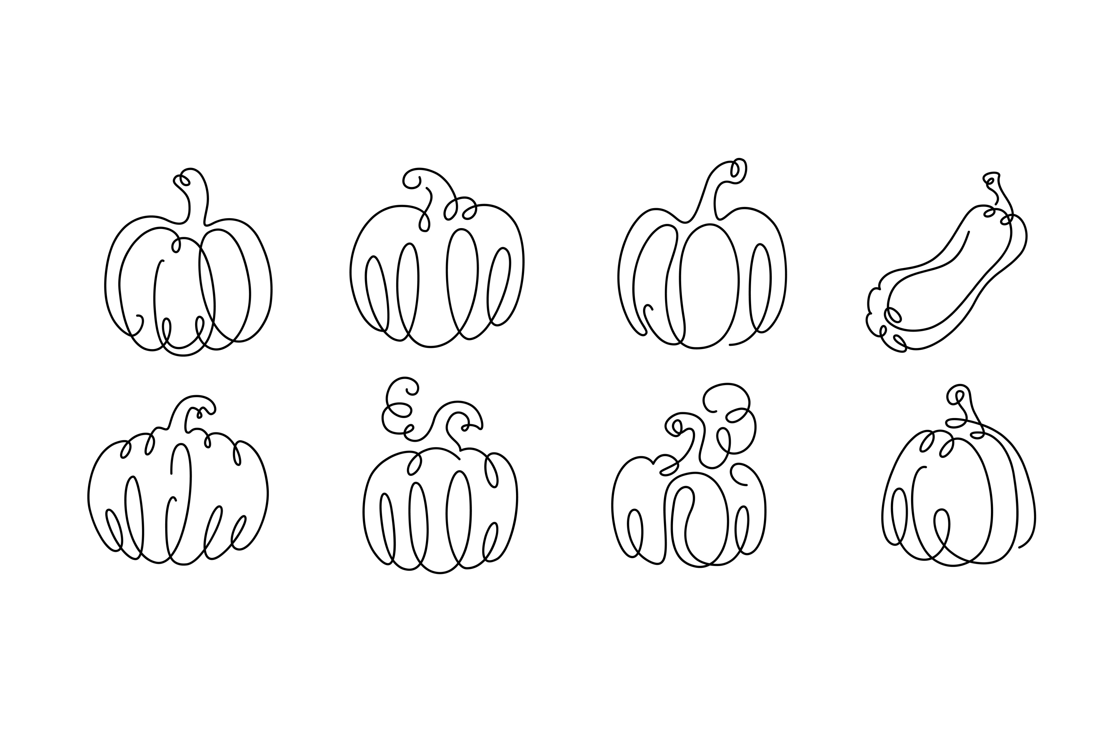 Pumpkin drawing continuous line, a Food Illustration by Zaie