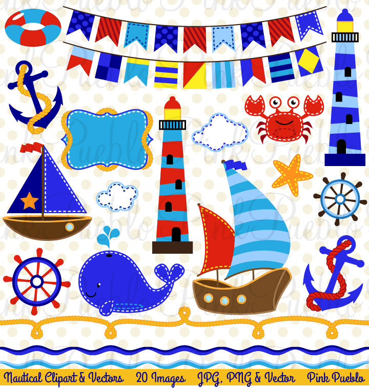 Nautical Clipart and Vectors, an Illustration by PinkPueblo