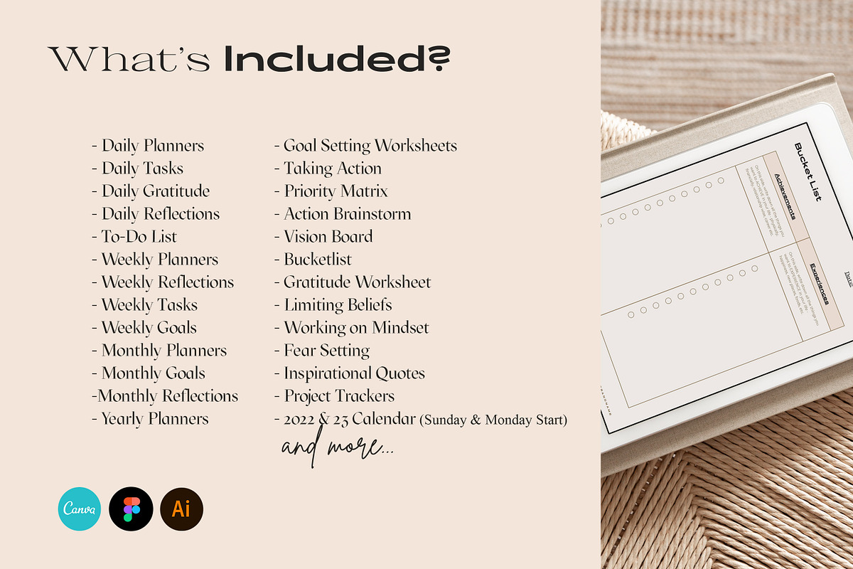 Aesthetic Planner Bundle + More, a Templates & Theme by AndrewPixel