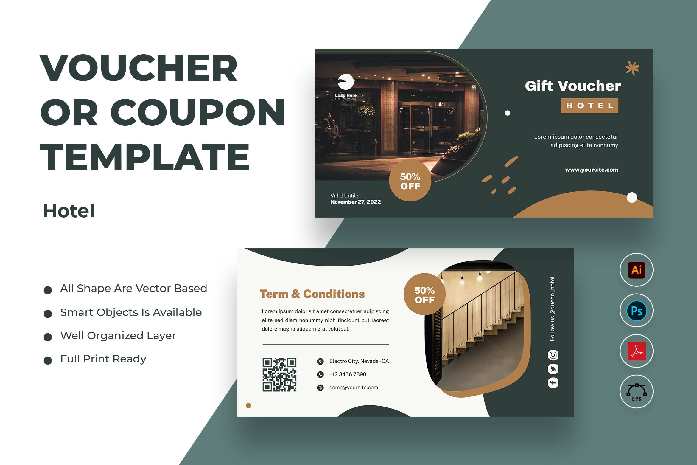 Hotel Gift Voucher, a Stationery Template by Rahardi Creative