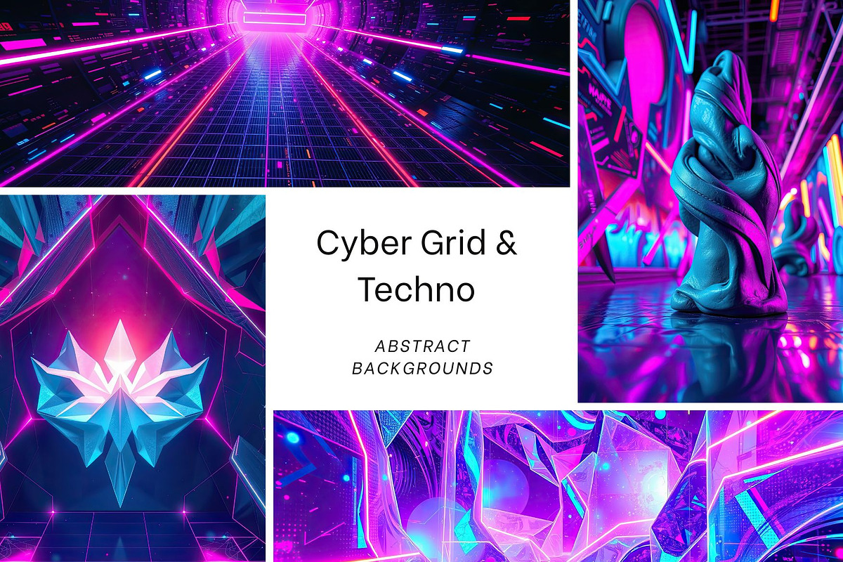 Futuristic Techno Backgrounds Pack, a Background Graphic by pictures ...