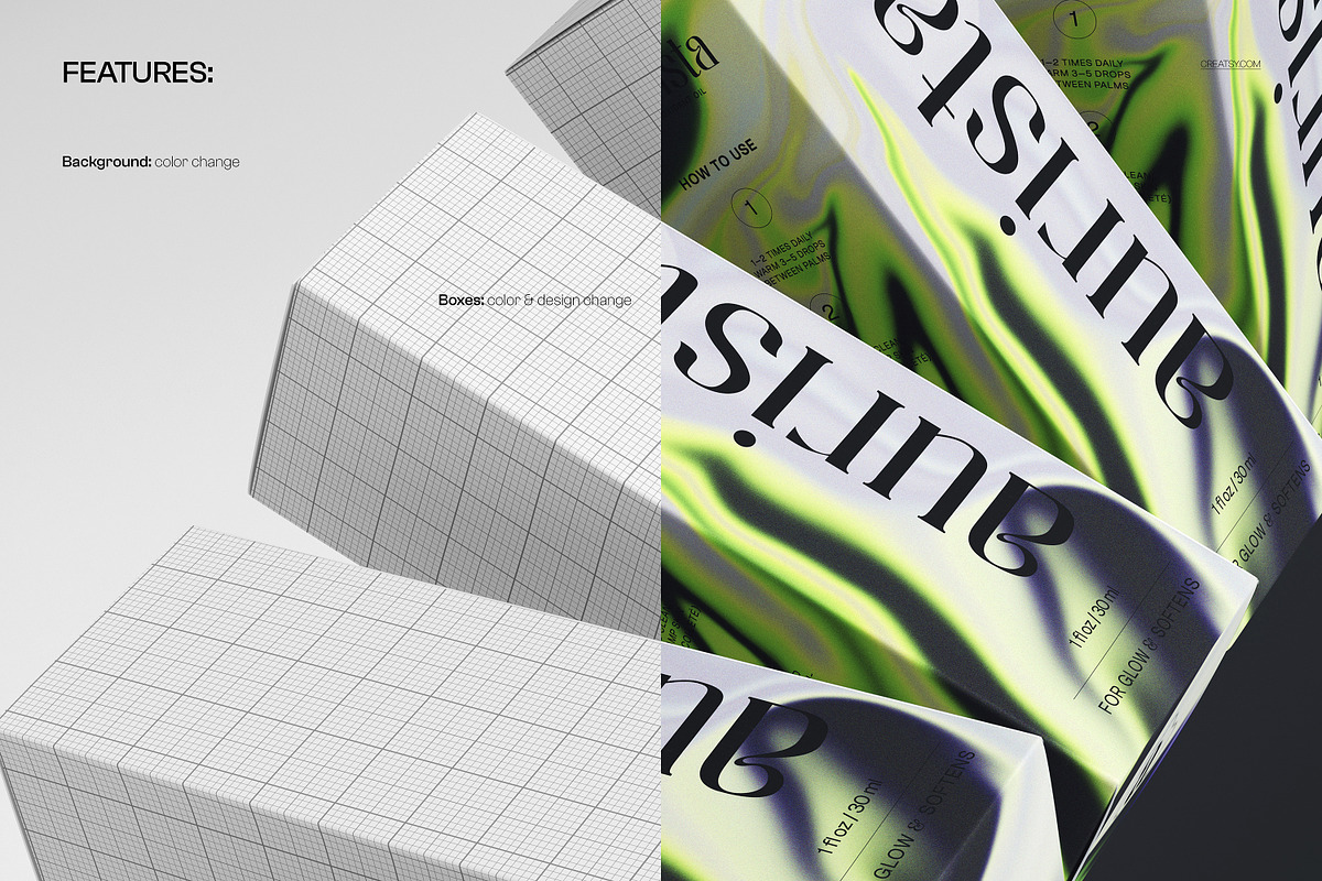 Cascading Lineup of Boxes Mockup, a Packaging Mockup by creatsy5