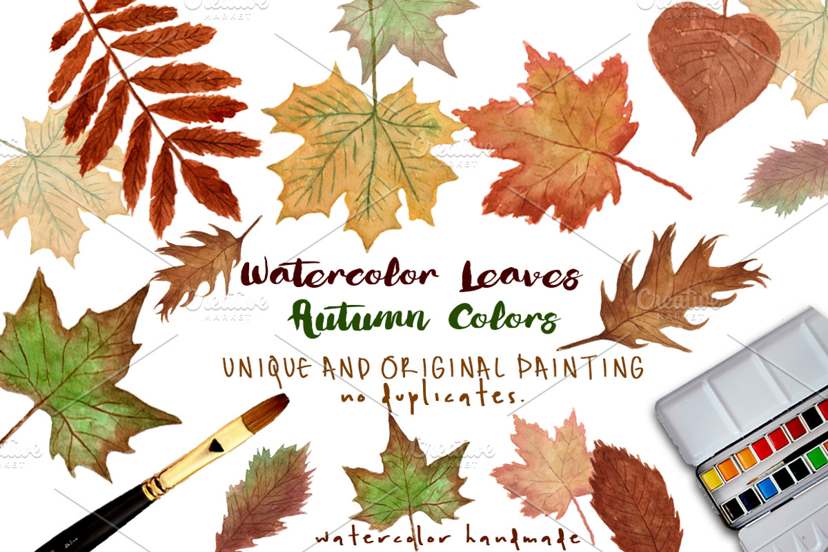 Watercolor Autumn Leaves Collection, an Object Illustration by ...