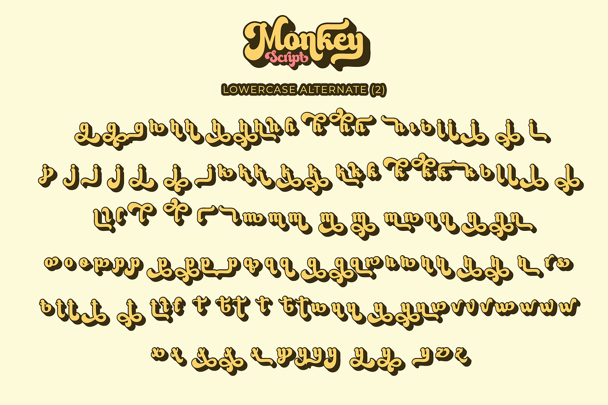 Monkey Script - Groovy Retro Font