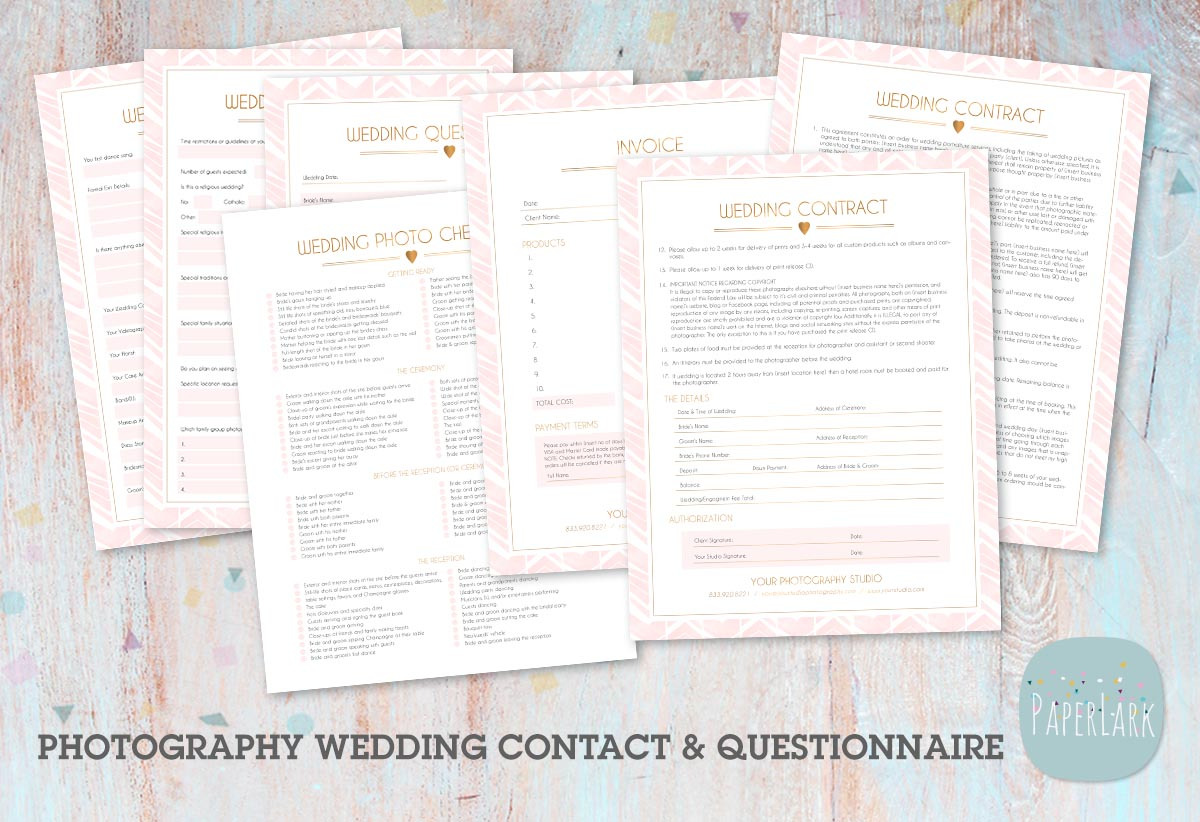NG015 Photography Wedding Forms, a Stationery Template by Paper Lark