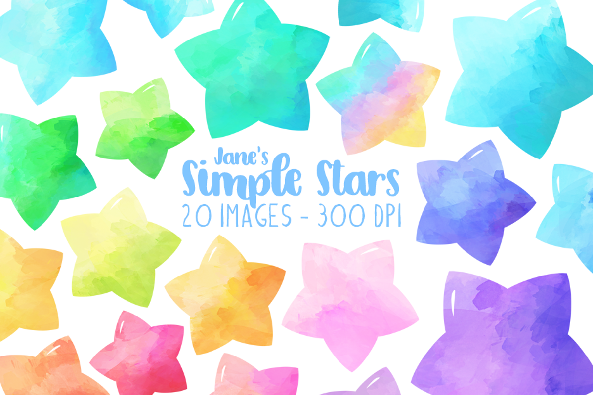 Watercolor Stars Clipart, an Illustration by DigitalArtsi