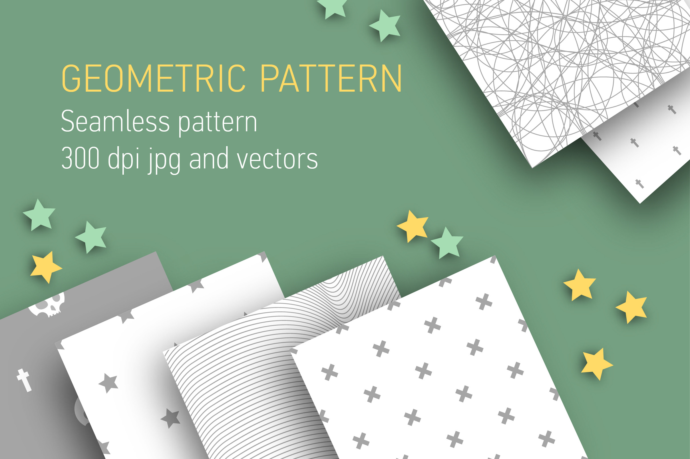 Geometric seamless patterns, a Pattern Graphic by KristinaRadkevich