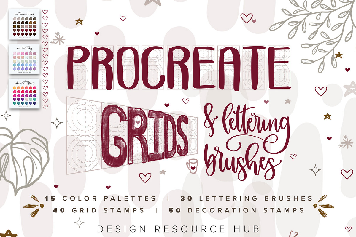 Procreate Grids & Lettering Brushes