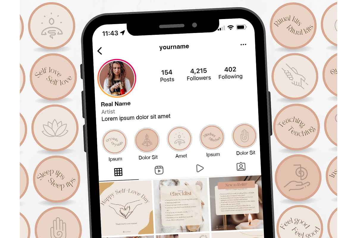 80 Reiki Master Story Highlight, a Social Media Template by PatternLab.