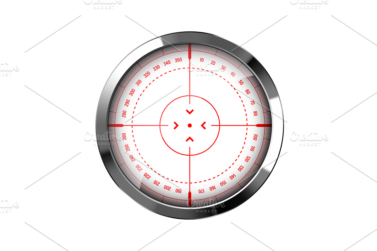 Chrome weapon sight, sniper rifle, an Object Illustration by 32pixels