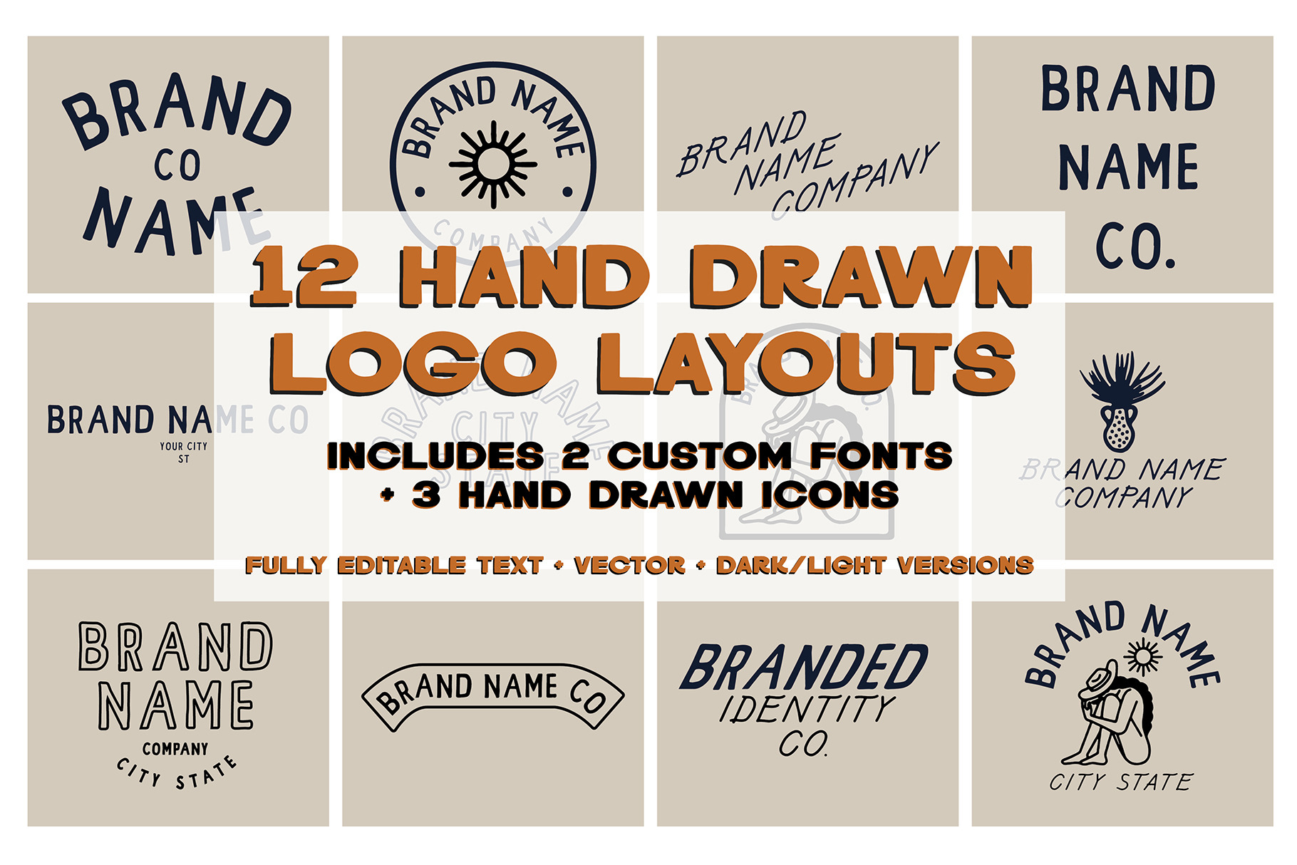 Hand Drawn Branding Layout Templates, a Branding & Logo Template by nickqtx