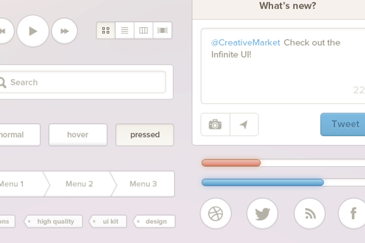 Infinite UI Kit, an UI Kit Template by Pixlsby.me | Creative Market