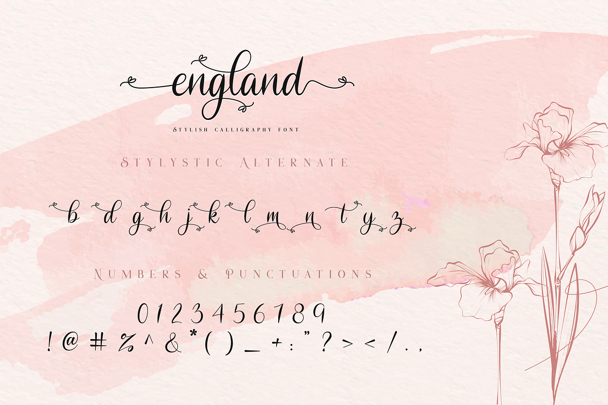 England // Stylish Calligraphy, a Script Font by Bluestudio