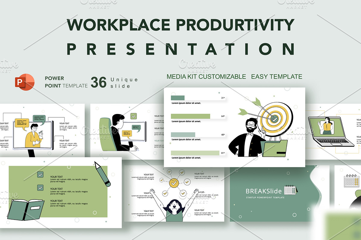 Workplace Powerpoint Illustrations, a Presentation Template by alexdndz