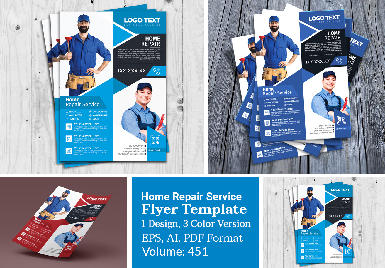 Home Repair Flyer Design, a Flyer Template by MRI STUDIO