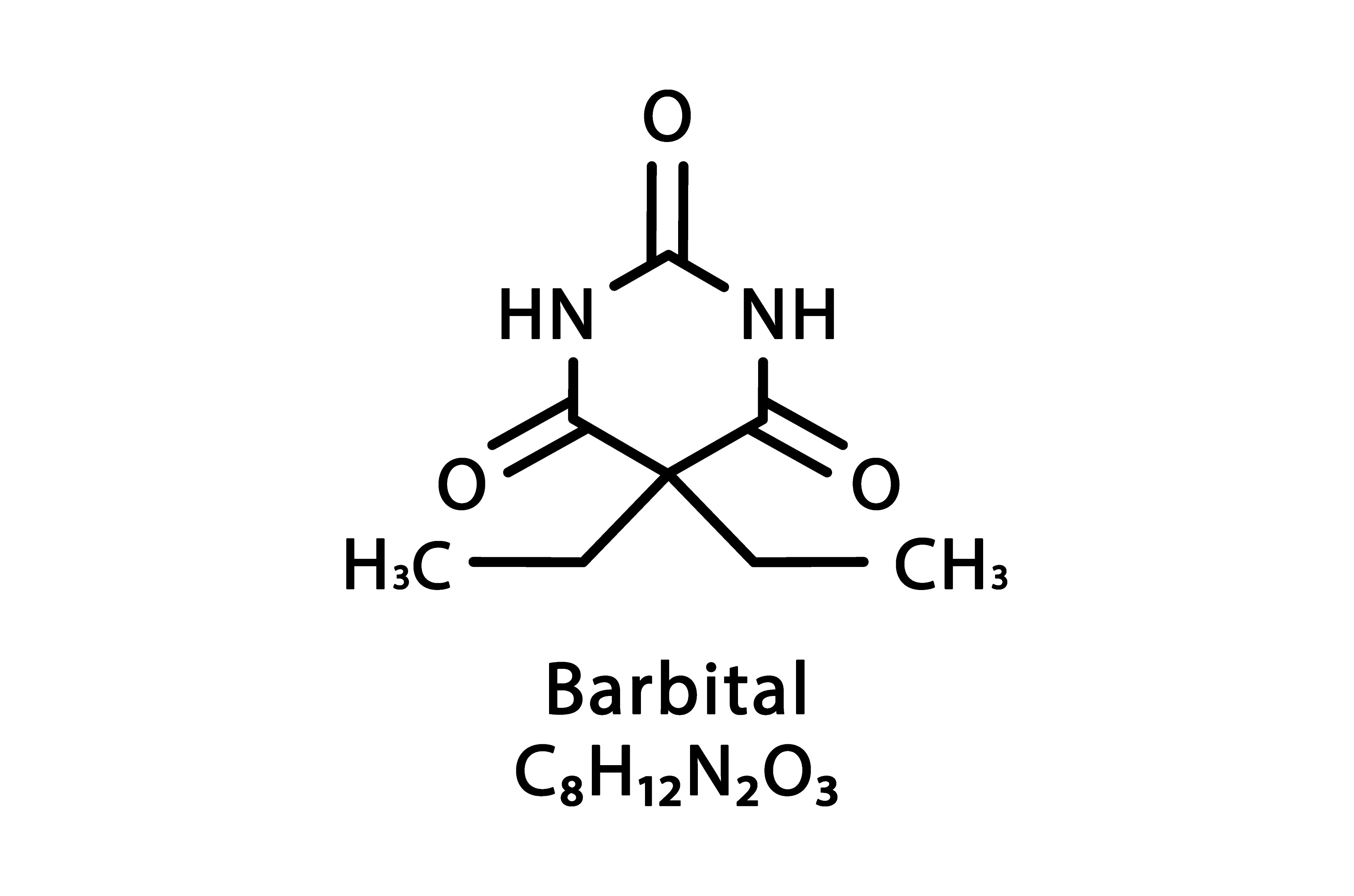 Barbital molecular structure, an Education Illustration by GraphiShop