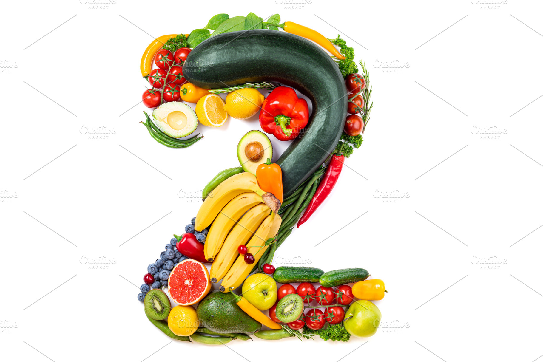 Number 2 two made of healthy food, a Food & Drink Photo by LanaSweet ...