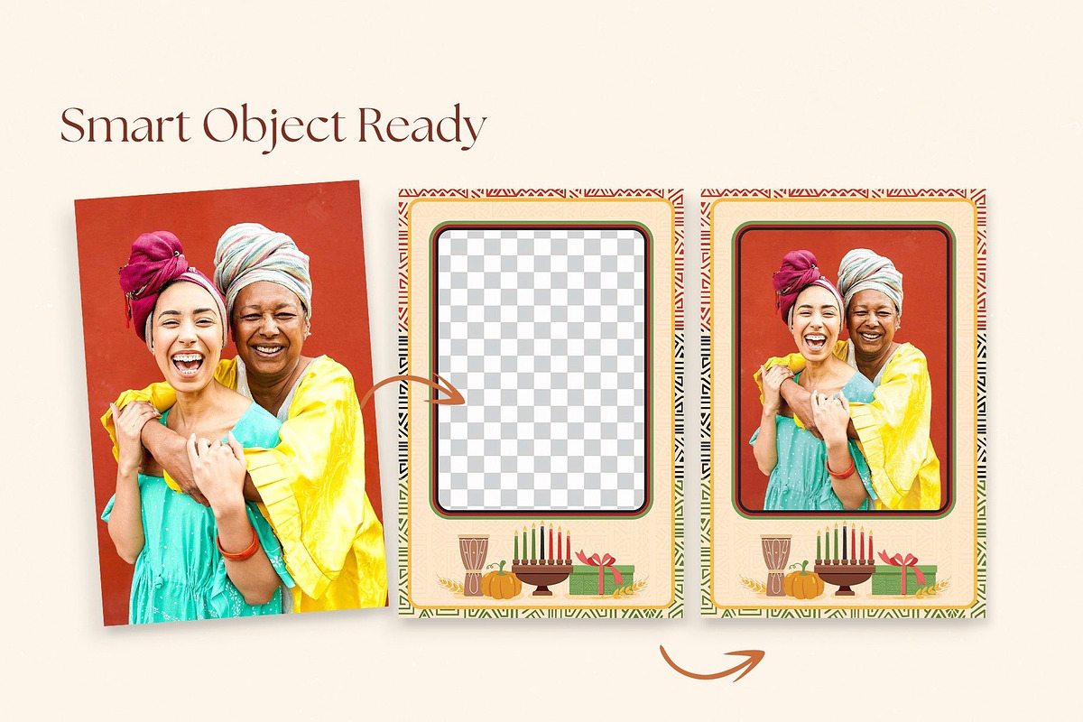 Kwanzaa Photo Frame Flyer Template, a Layer Style Add-On by DesignerCandies