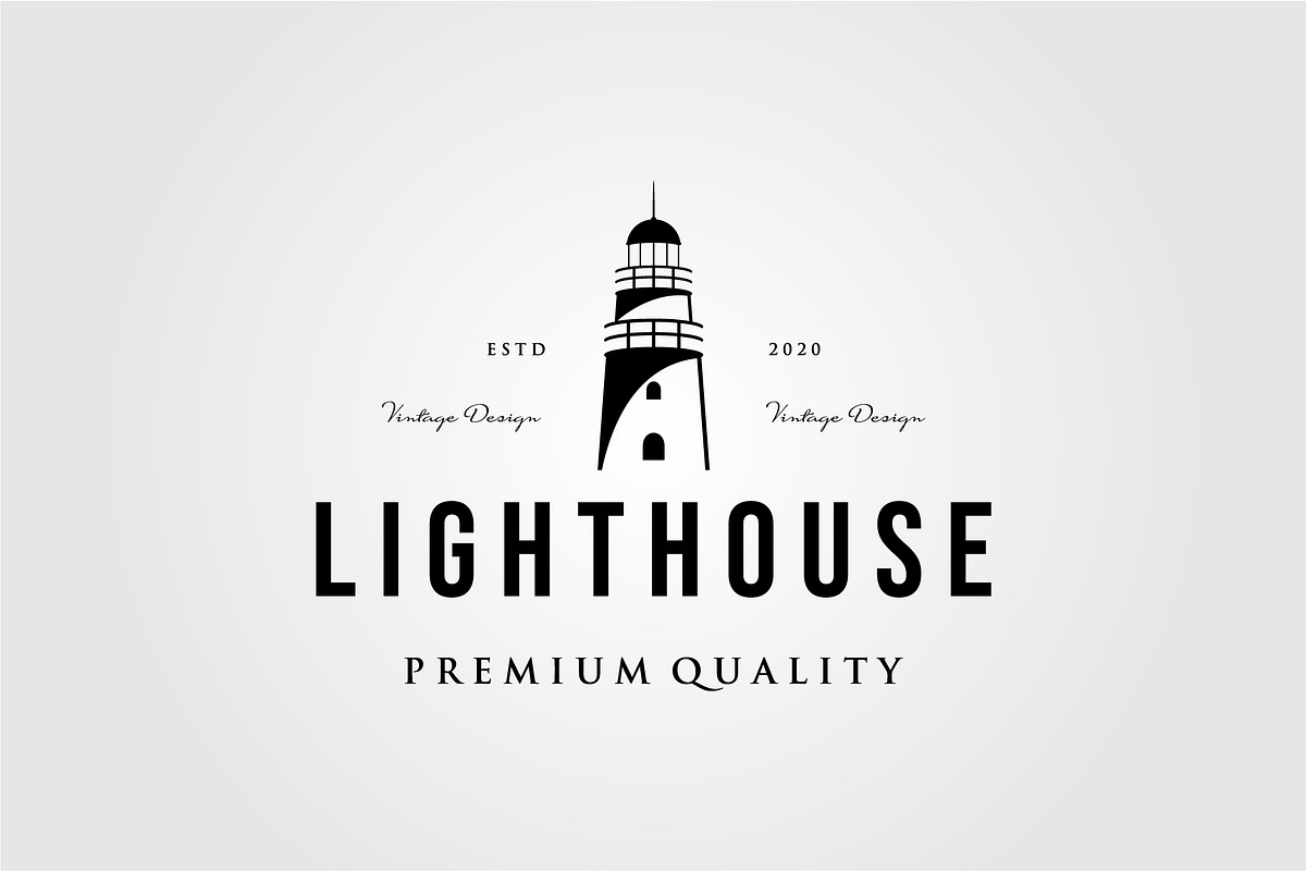 Lighthouse Vintage Logo Vector, a Branding & Logo Template by lawoel
