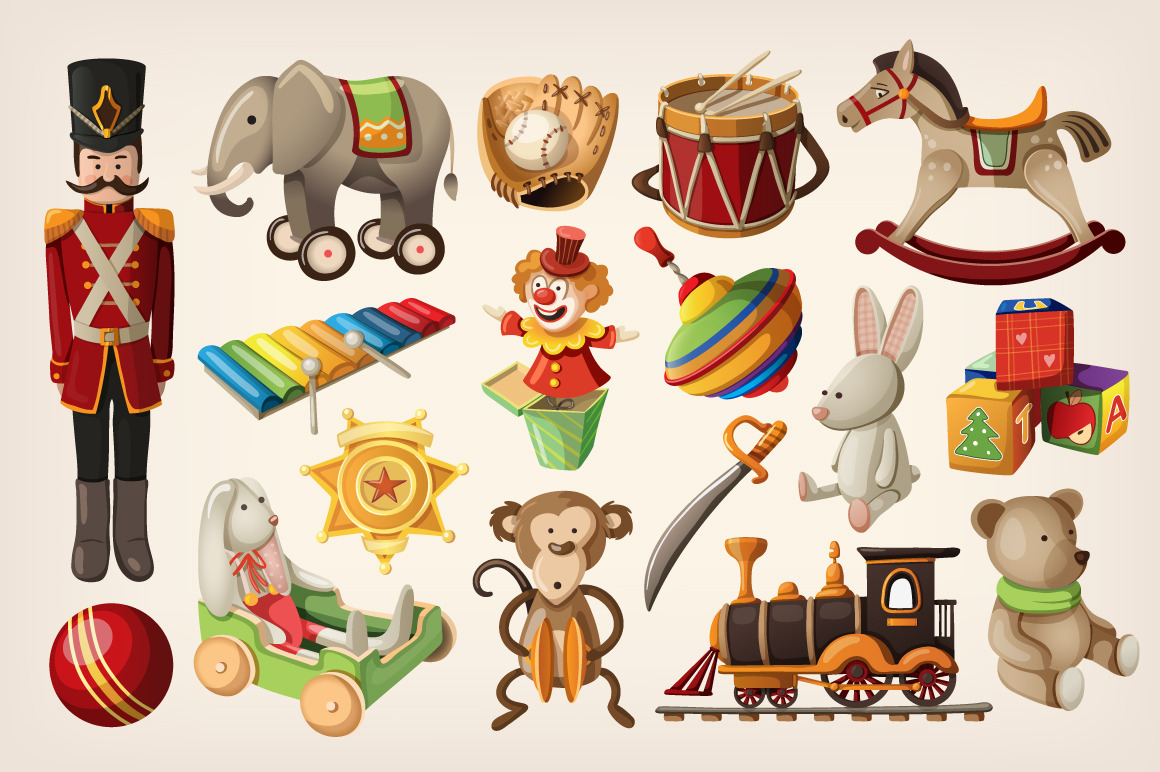 Retro toys, an Animal Illustration by Moonery's | Creative Market