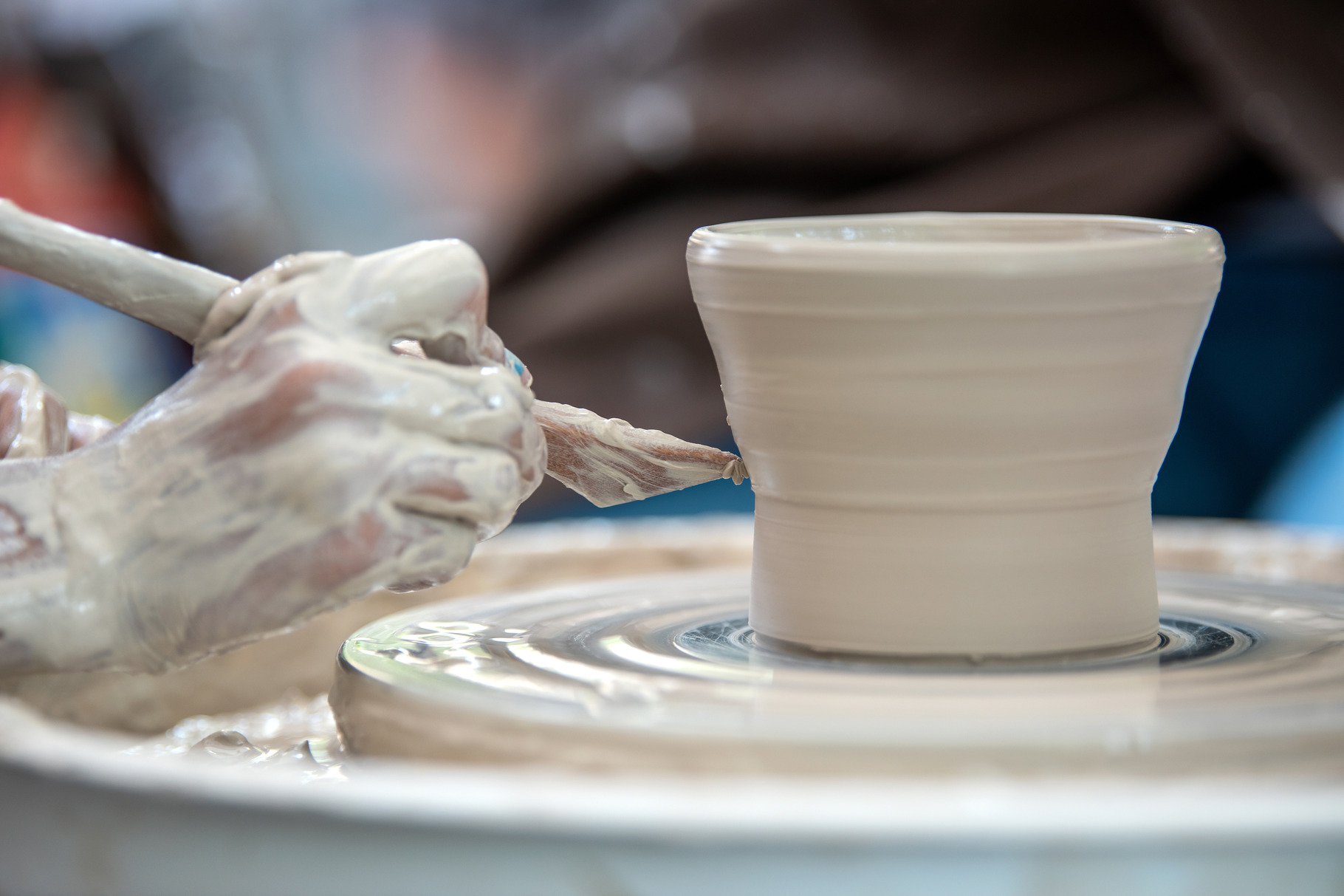 Potter makes pottery dishes on potte featuring potter, ceramic, and ...