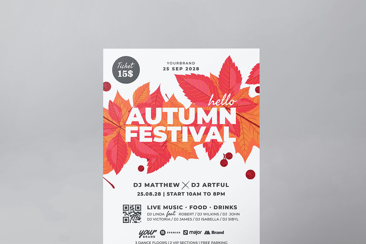 Autumn Fall Flyer Template, a Flyer Template by BrandPacks
