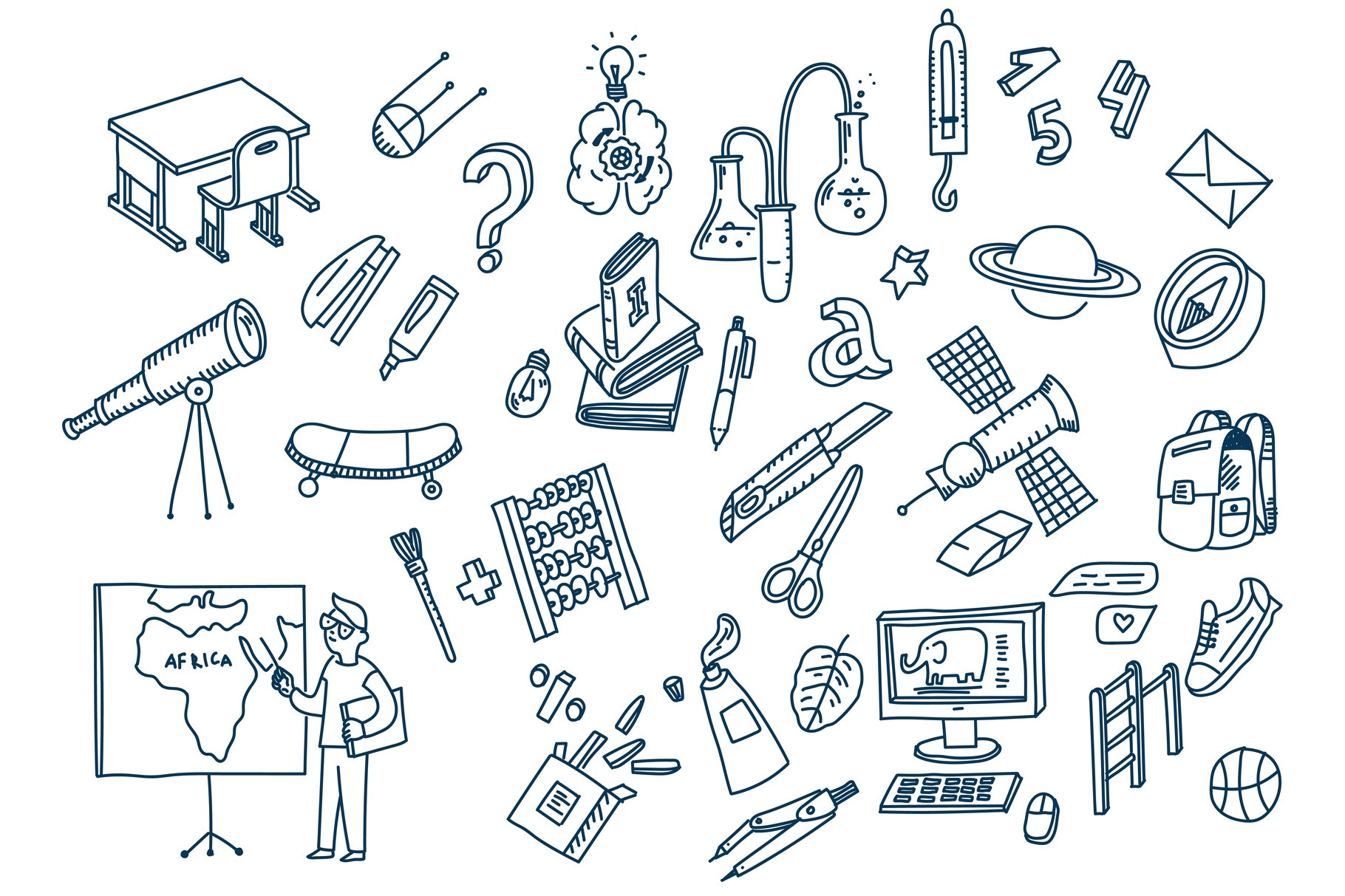 Learning and education Hand drawn, an Education Illustration by undrey