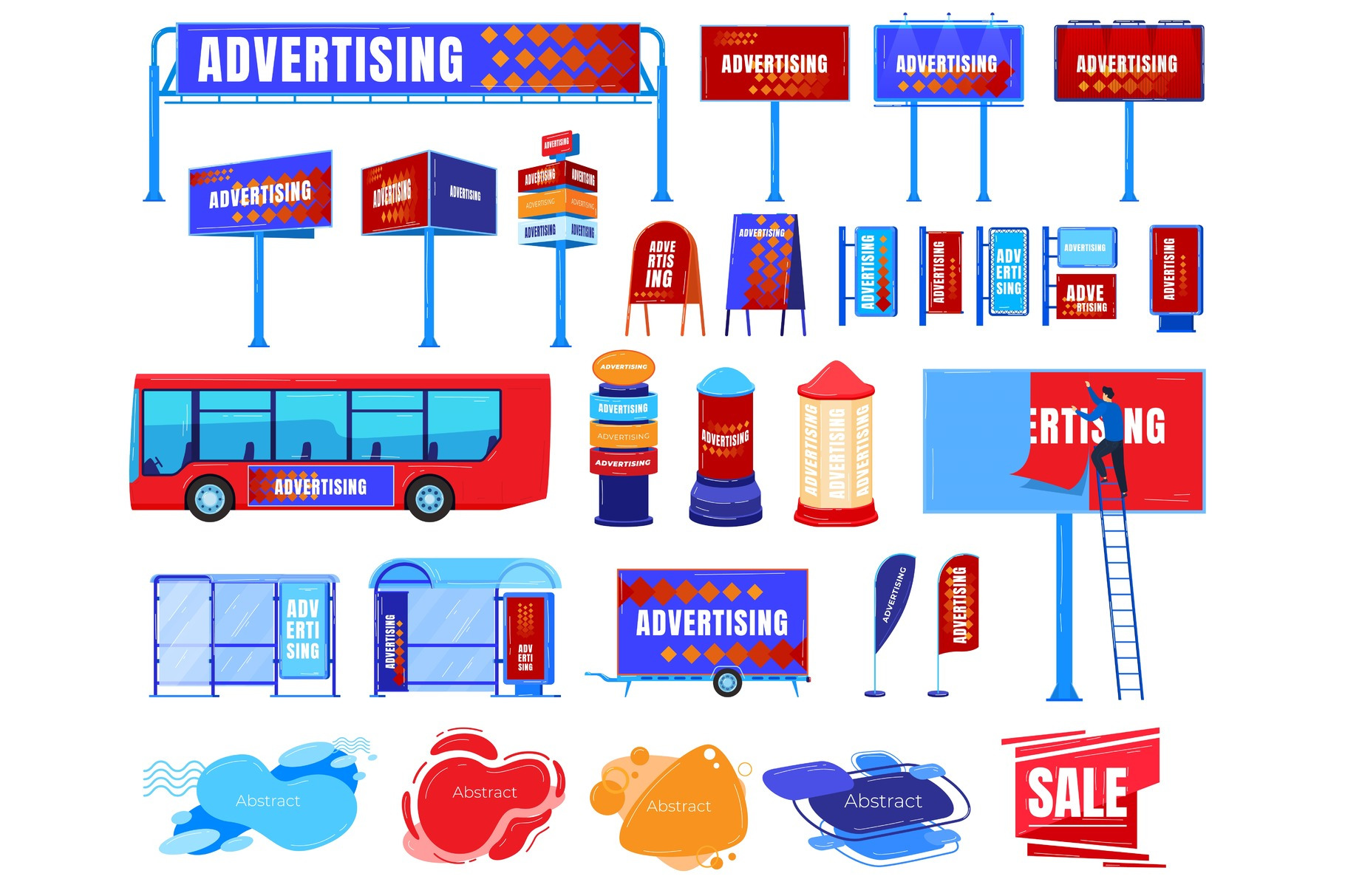 Billboard advertising vector, a Work Illustration by seahorsevector