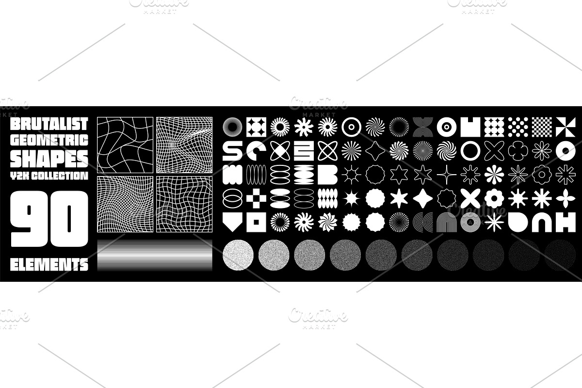 Brutalist geometric shapes, modern, an Illustration by 32pixels