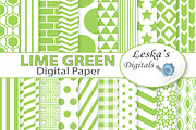 Lime Green Digital Paper, a Pattern Graphic by Leska's Digitals ...
