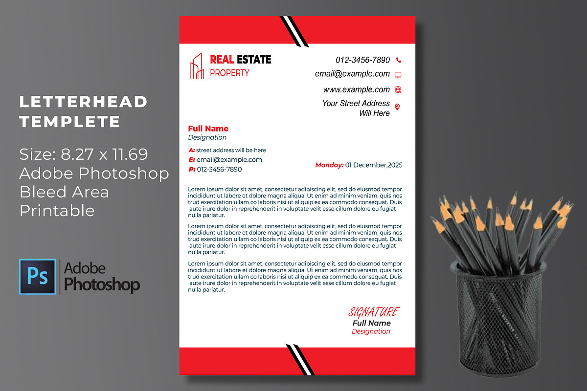 Premium Letterhead Layout Template